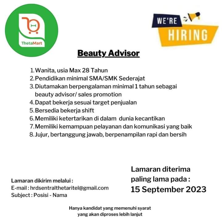 Theta Mart Buka Lowongan, untuk SMA Sederajat – Posinfo.co