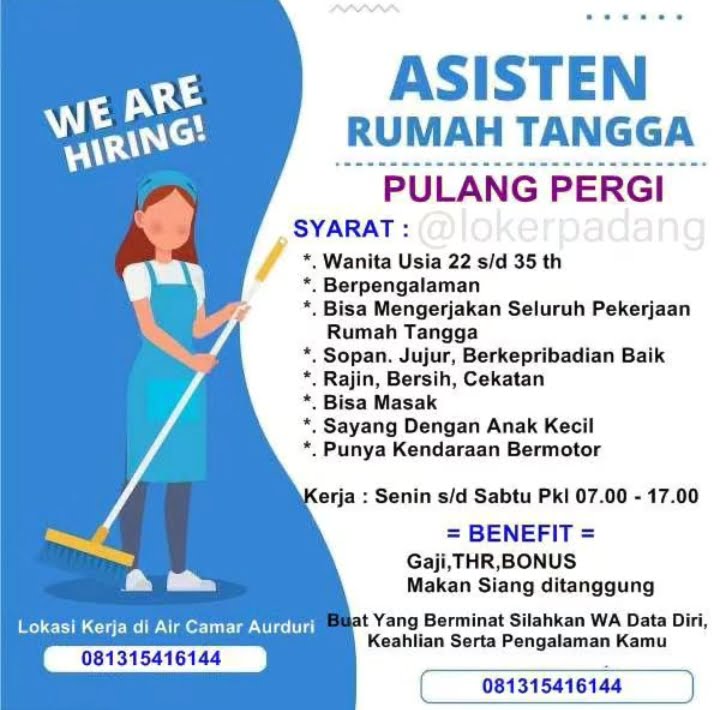Loker ART, Tidak Menginap di Rumah Majikan – Posinfo.co
